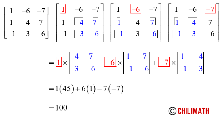 Determinant Of 3x3 Matrix Practice Problems With Answers | ChiliMath
