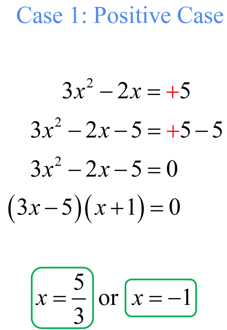 Absolute Value Equations Practice Problems with Answers | ChiliMath