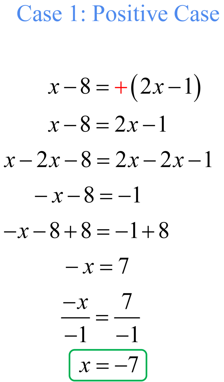 Absolute Value Equations Practice Problems With Answers Chilimath