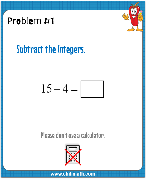 Multiple Choice Quiz: Subtracting Integers | ChiliMath